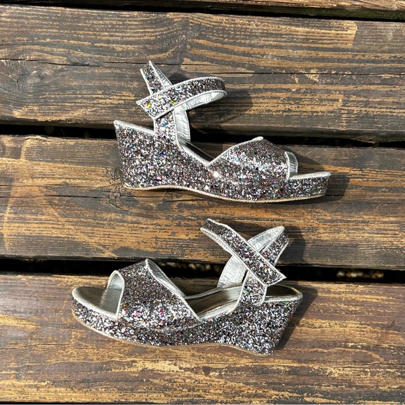 Summer Rio | Shoes | Selina By Summer Rio Glitter Platform Wedge Silver ...